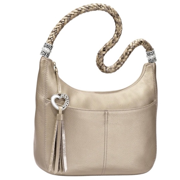 Brighton | Bags | Brighton Barbados Pearl Pebbled Leather Hobo Braided ...